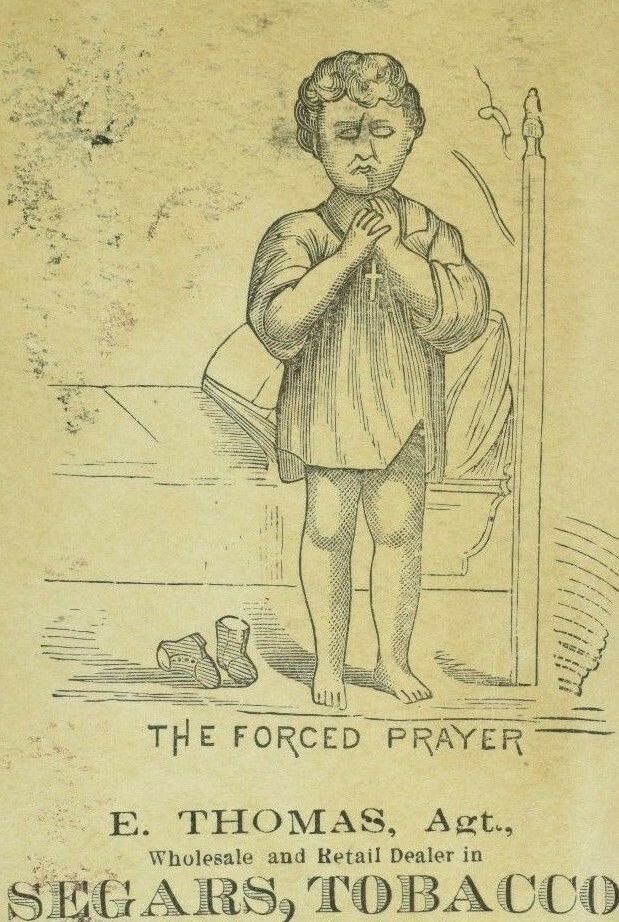 Engraved E. Thomas Segars Tobacco Smoker's Articles "The Forced Prayer ...