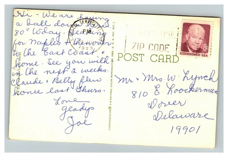 Vintage 1973 Postcard Topical Map of Florida The Sunshine State ...