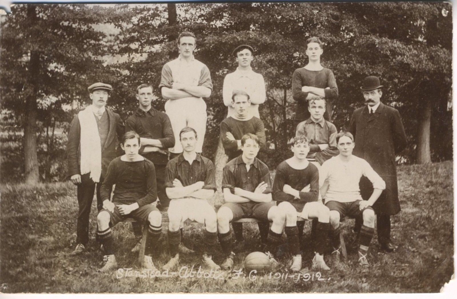 Team Photo FG 1911-12 Stanstead Abbotts Hertfordshire RPPC Postcard E5 ...