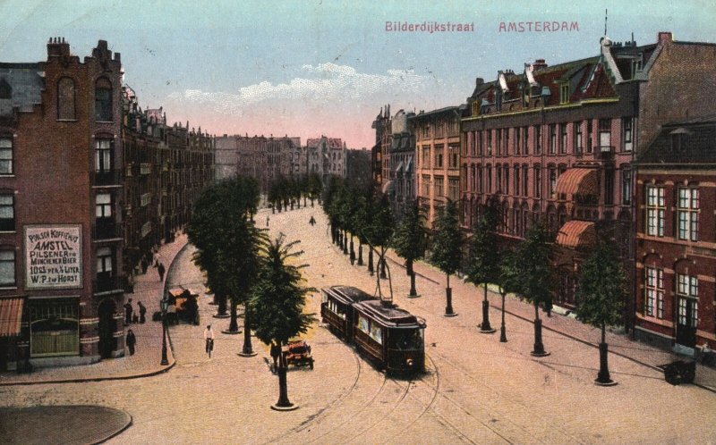1923 Bilderdijkstraat Amsterdam Trolley Train Street View Vintage ...