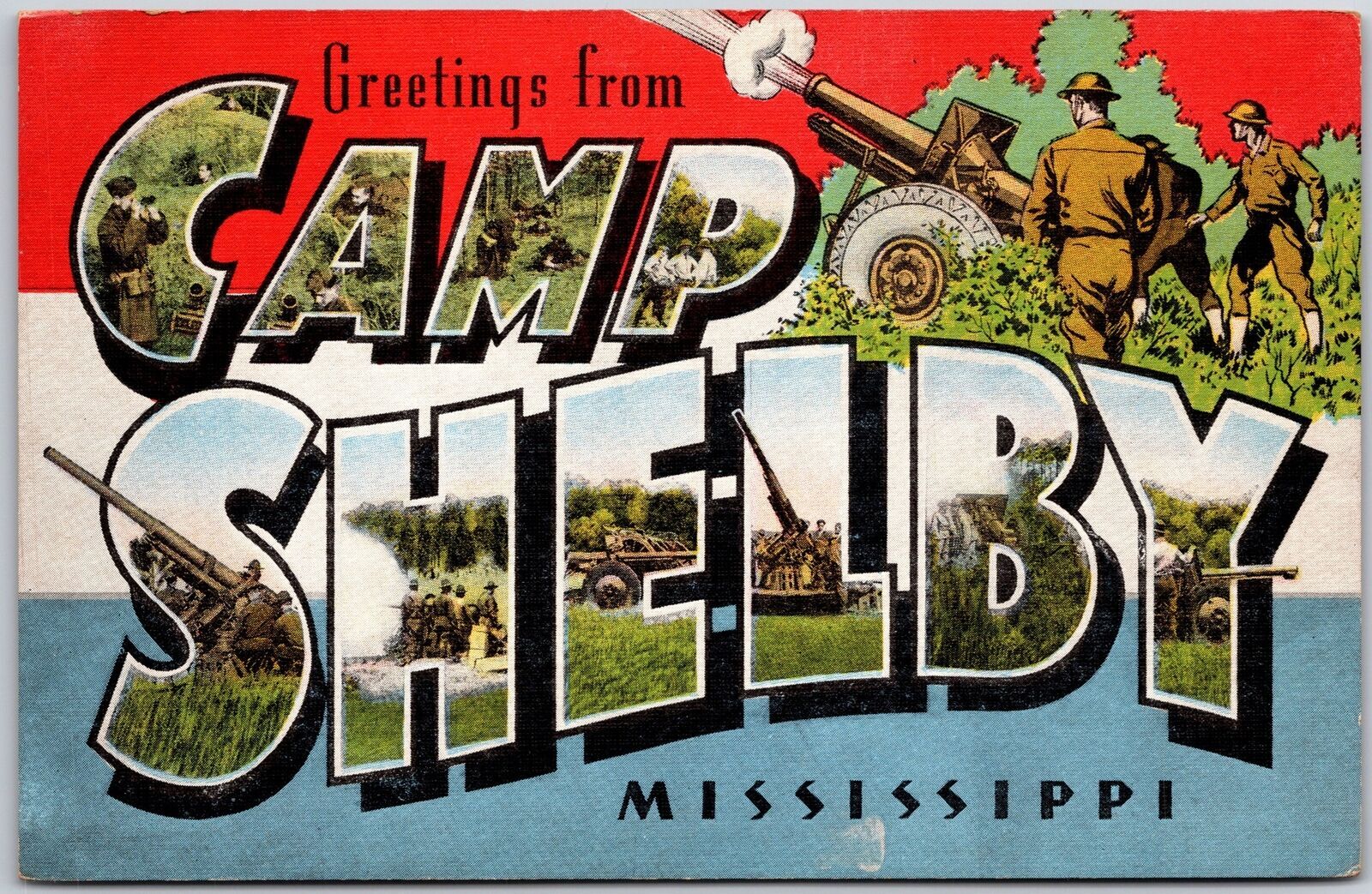 Camp Shelby Mississippi MS, Greetings, Big Letters, Military Army ...