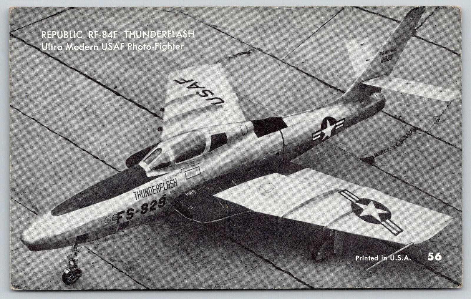 Military Planes~Republic RF-84F Thunderflash~1950-60s Penny Arcade Card ...