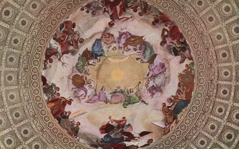 Vintage Postcard Canopy Of The Rotunda Of Capitol Fresco Washington WA ...