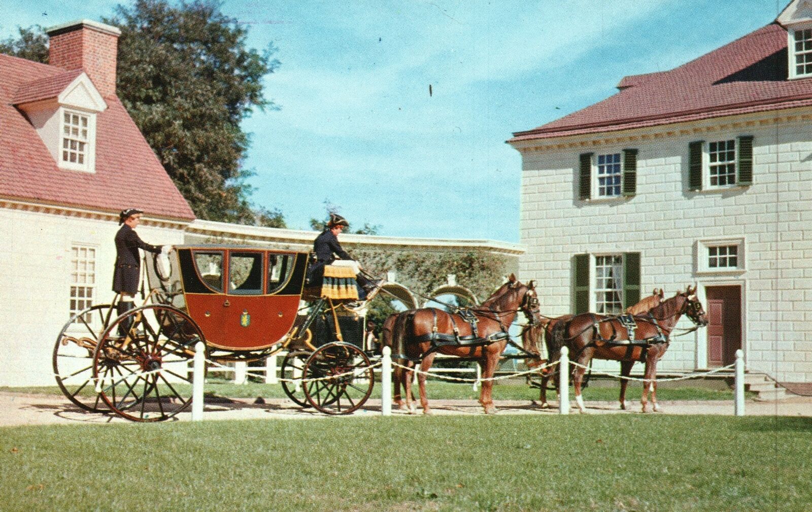 Vintage Postcard Ride Horse Carriage The Powel Coach At Mount Vernon ...