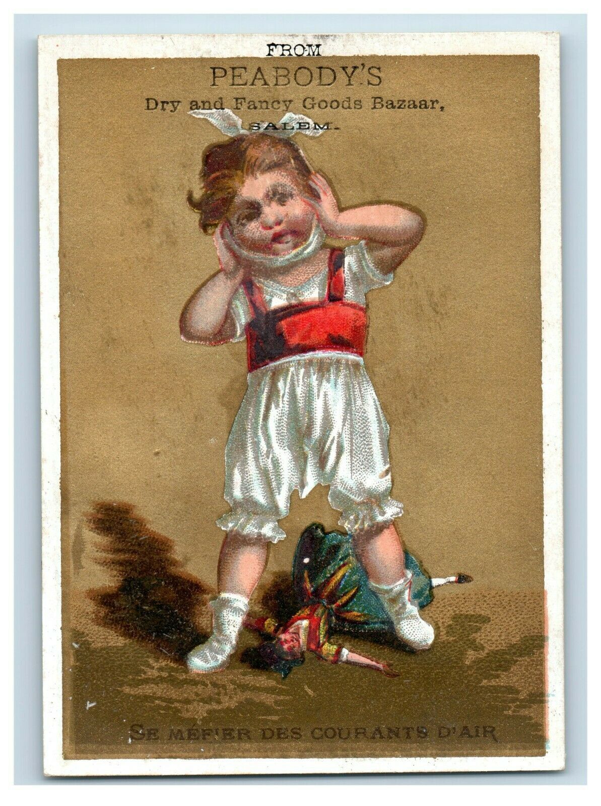 Peabody's Dry & Fancy Goods Bazaar Child Doll Toothache Victorian Trade ...