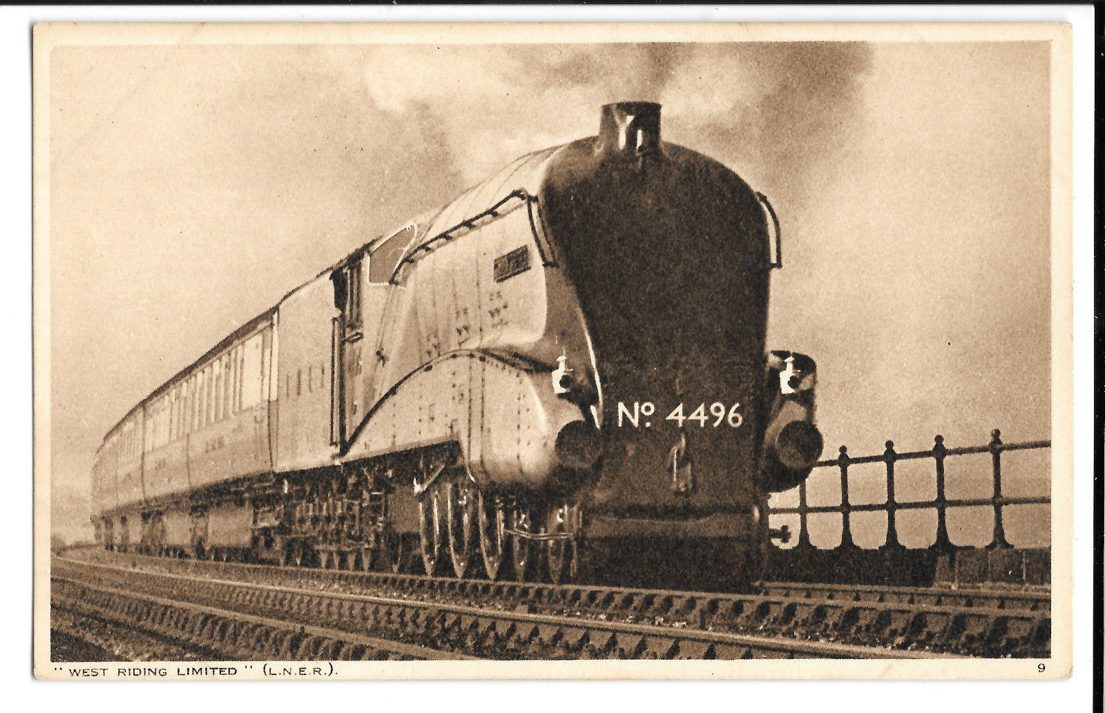 LNER West Riding Limited w/ Dwight D Eisenhower no 4496 Locomotive PPC ...
