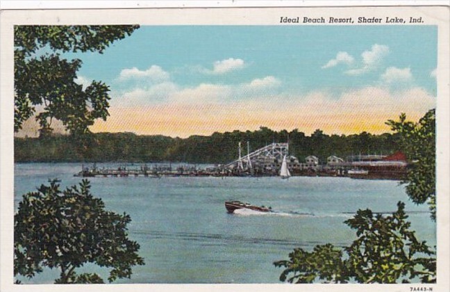 Indiana Shafer Lake Ideal Beach Resort Curteich | United States ...