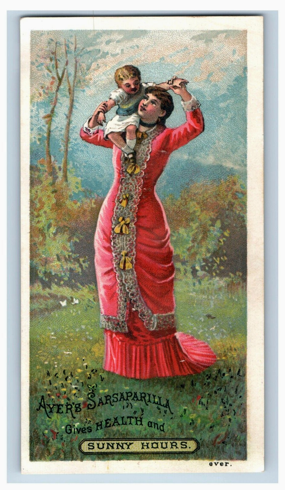1880s Ayer's Sarsaparilla "Sunny Hours" Lady & Baby Quack Medicine F120 ...