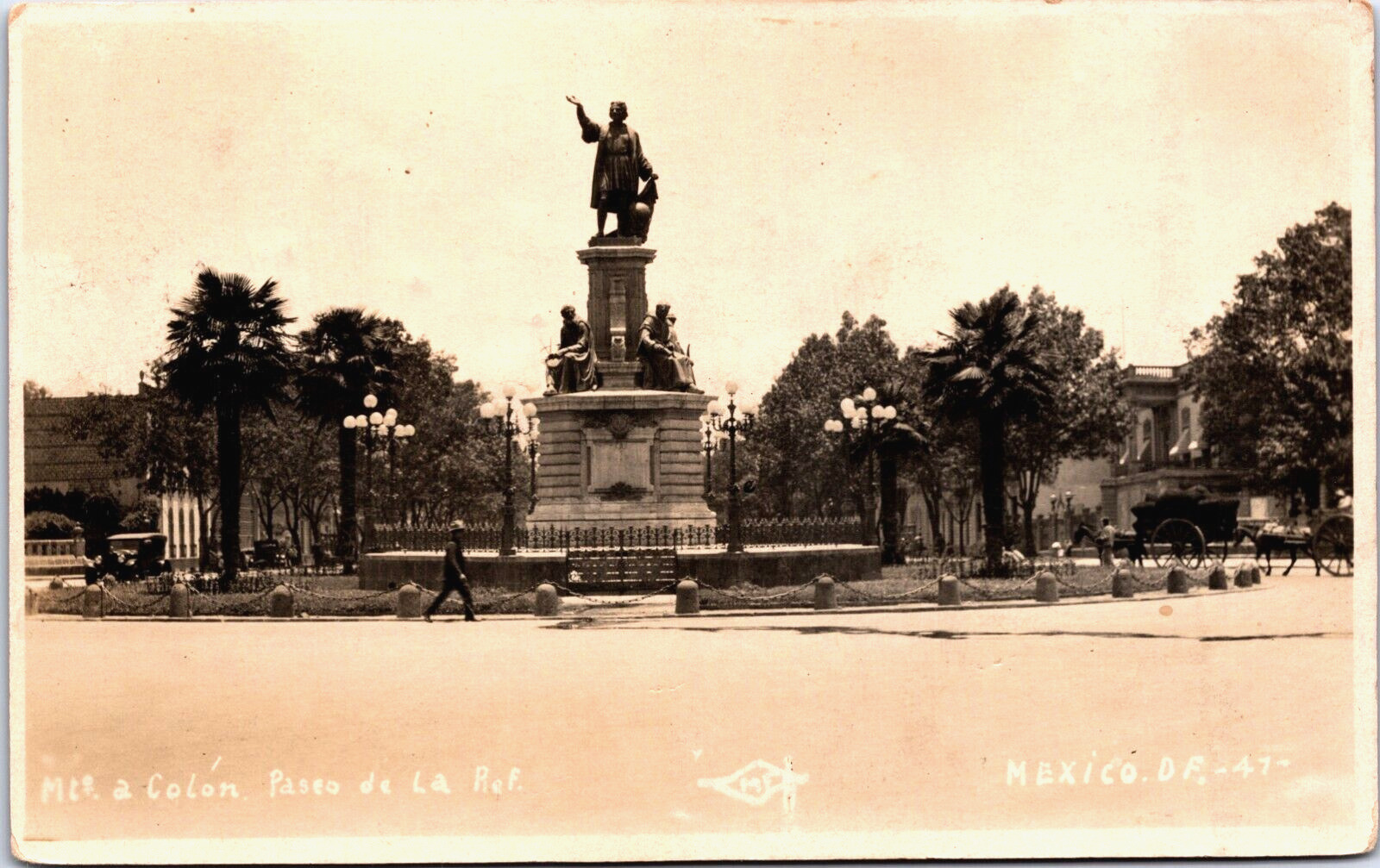 Mexico Colon Paseo de la Red Colonia Cuauhtémoc Mexico City RPPC C067 ...