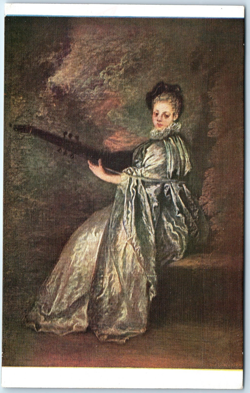c1900s Antoine Watteau La Finette Painting Rococo Louvre Paris France ...