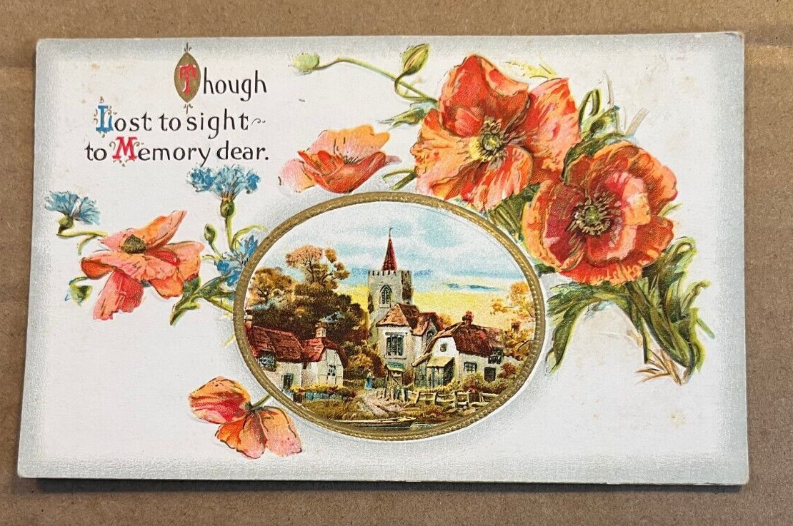 Vintage .01 Postcard - Embossed - Used - Though Lost to Sight to Memory ...