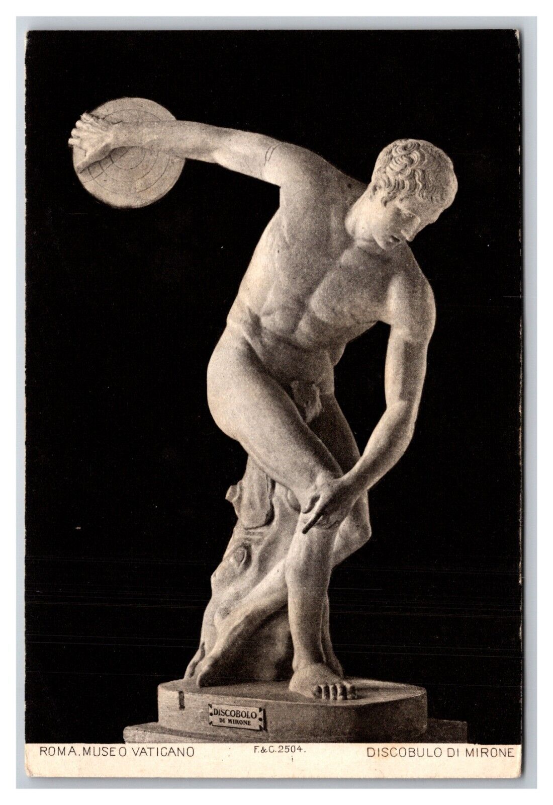 Discobolus Statue Discus Thrower Vatican Rome Italy UNP Postcard Q24 ...