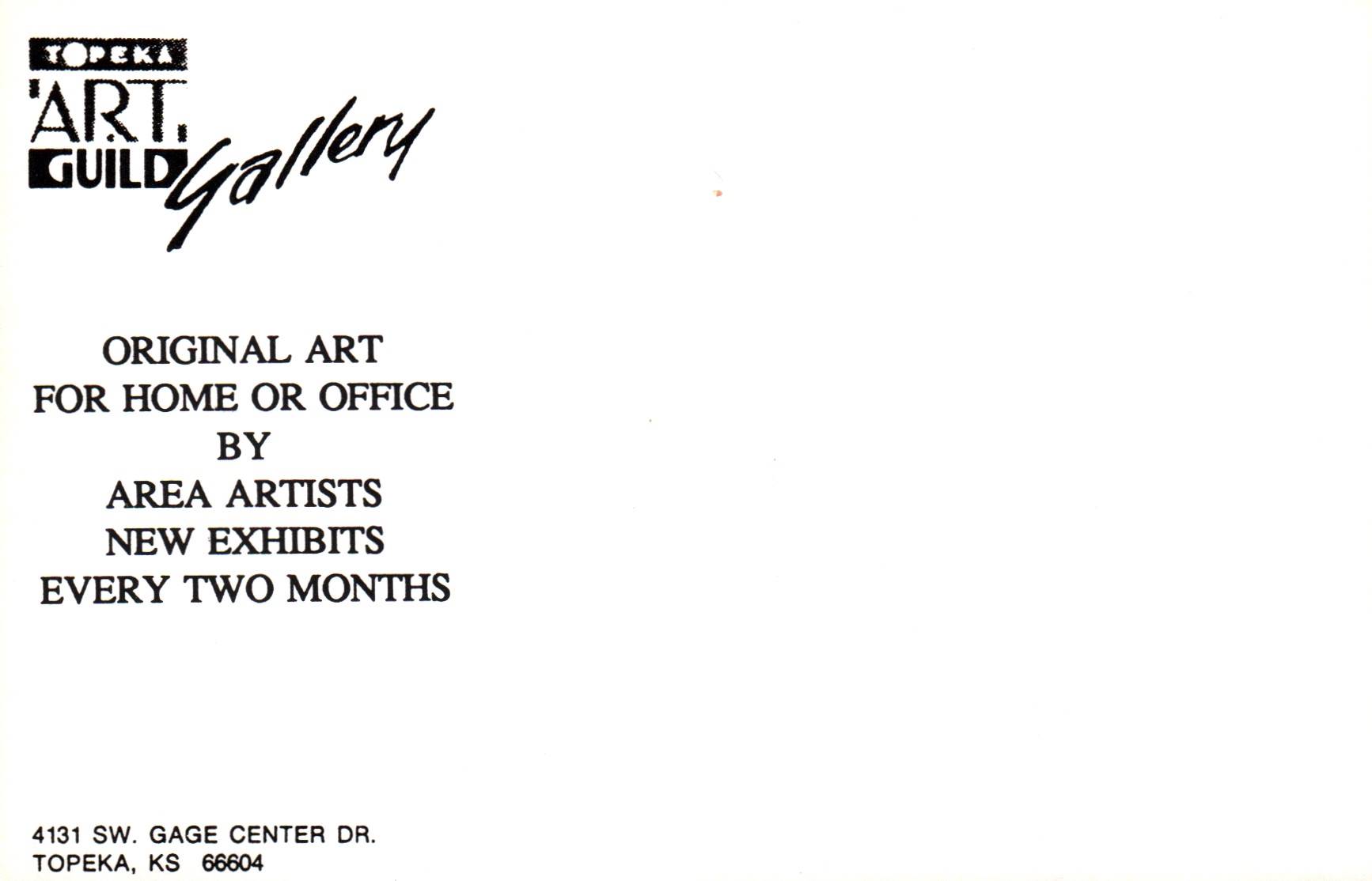 Topeka Art Guild Gallery,Topeka,KS dvertising BIN | United States ...