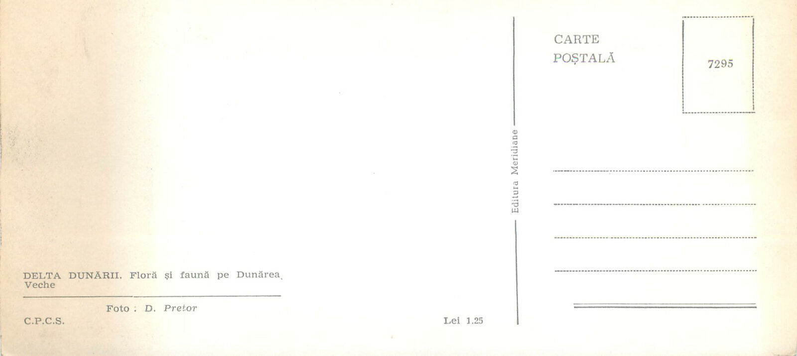 Romania atypical 9x20cm postcard RPR Danube Delta flora and fauna ...