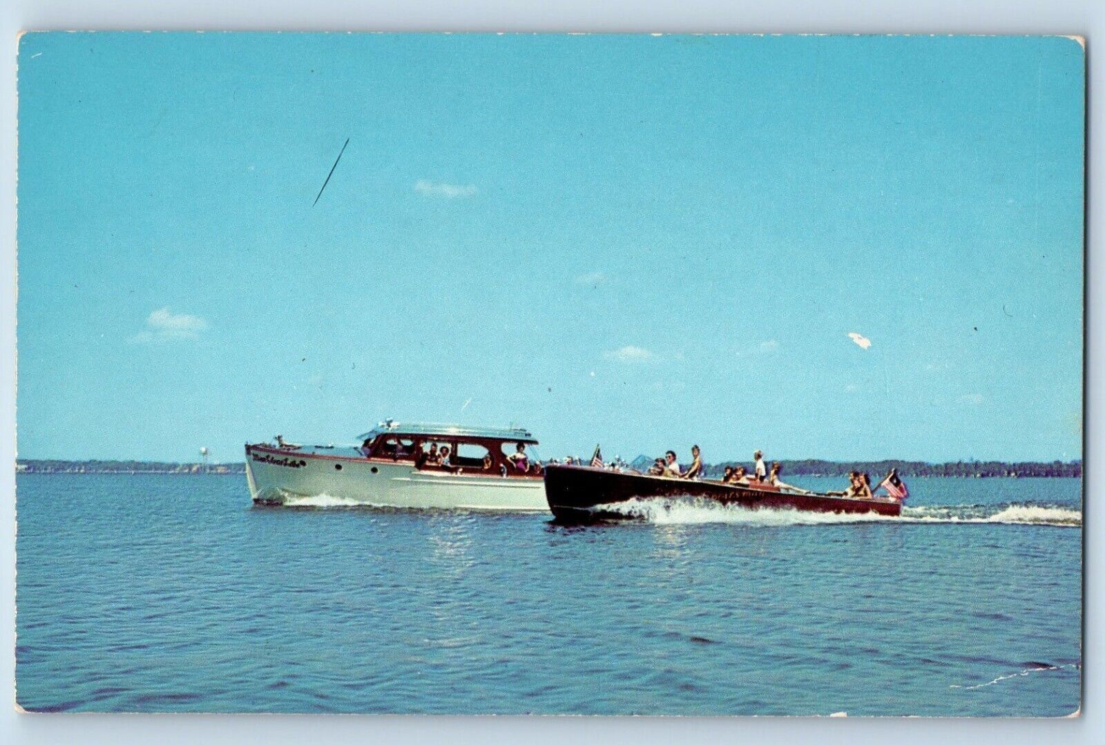 Clear Lake Iowa Postcard Miss Clear Lake Sportsman Witke Boat Dock 1960 ...