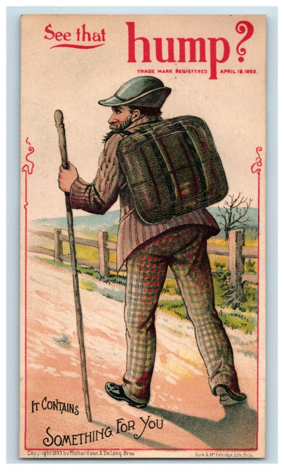 1893 World's Fair Mechanical Card Richard & DeLong Man With Hump P177 ...