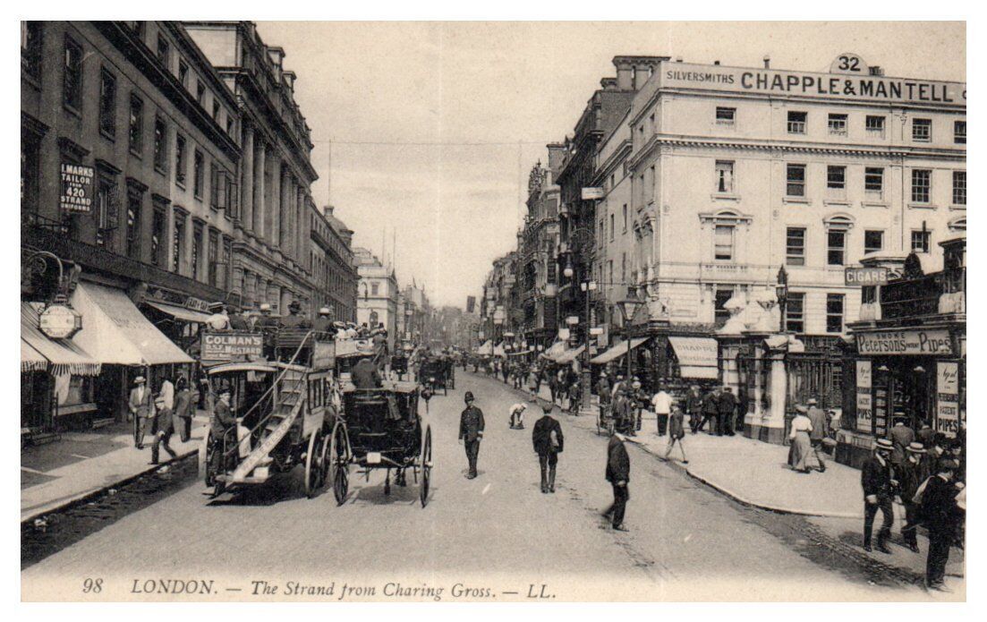 The Strand from Charing Cross London England Street Scene Postcard ...