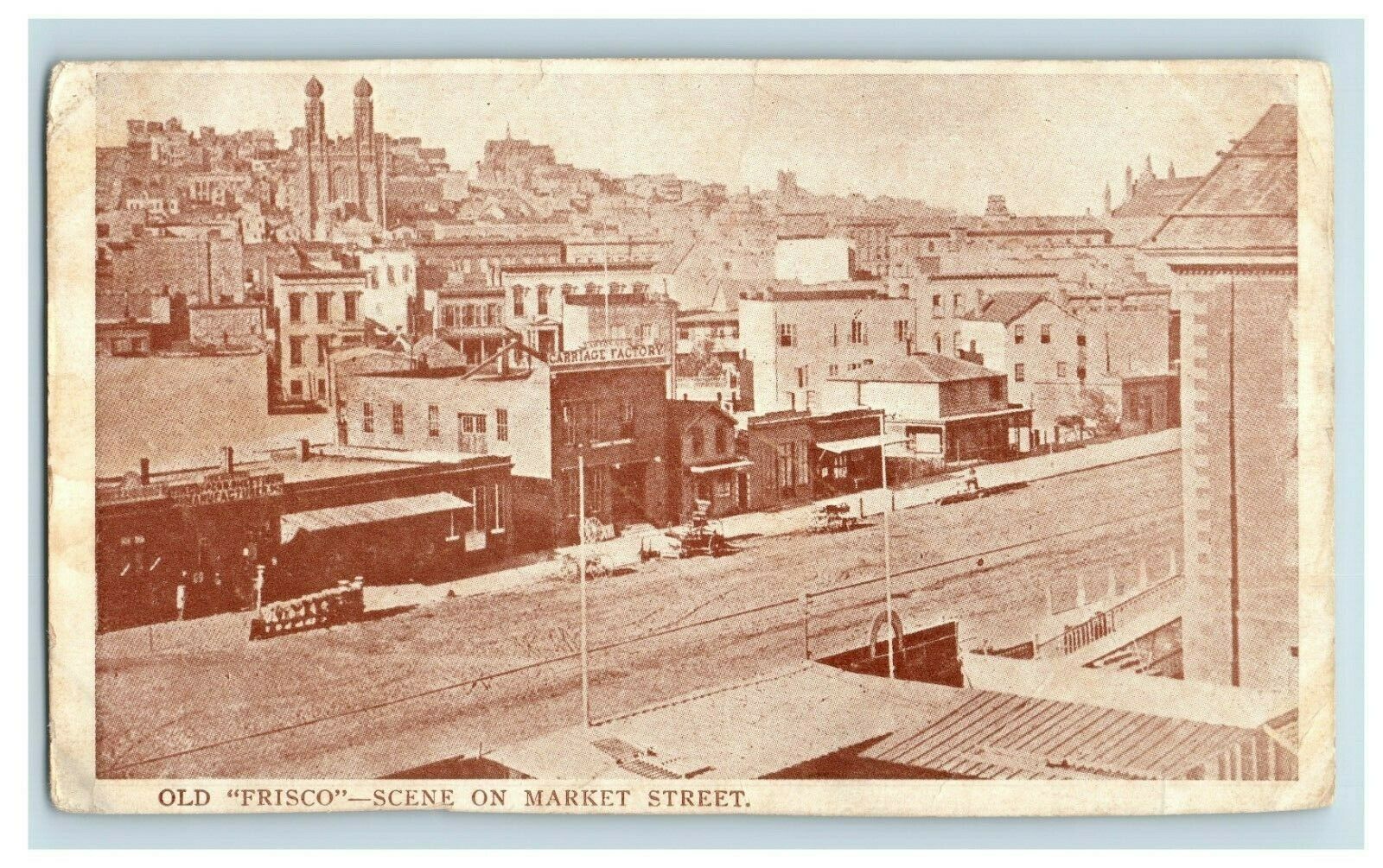 Vintage Old Frisco Scene on Market Street, San Francisco, California ...