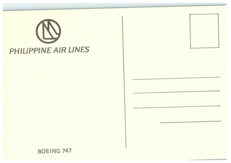 Philippine Airlines Boeing 747 airline issued Airplane Postcard | Other ...