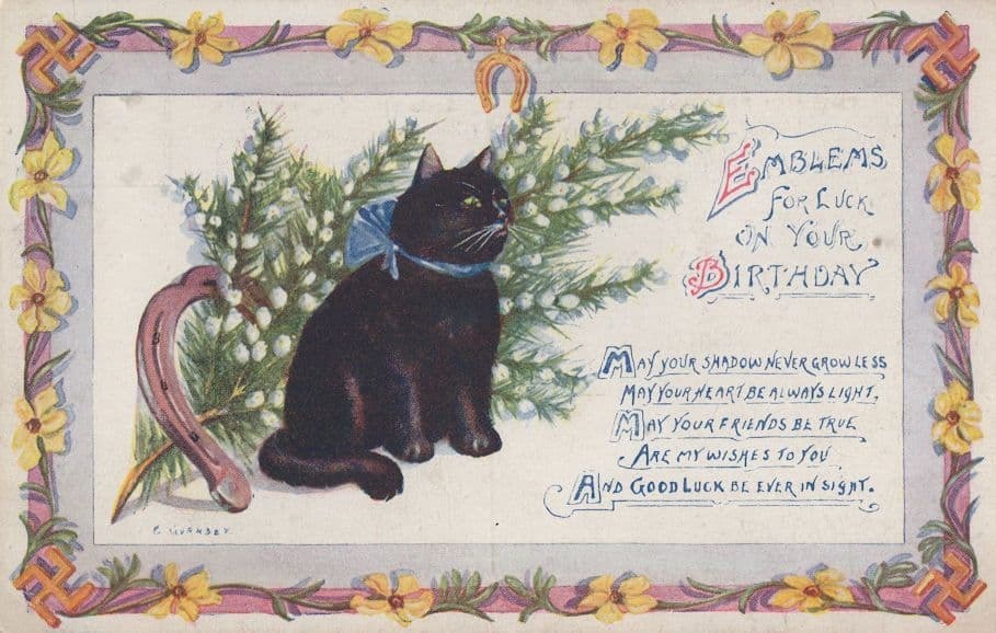 WW1 Black Cat Lucky Emblems War Old Postcard & Ship Card | Topics ...