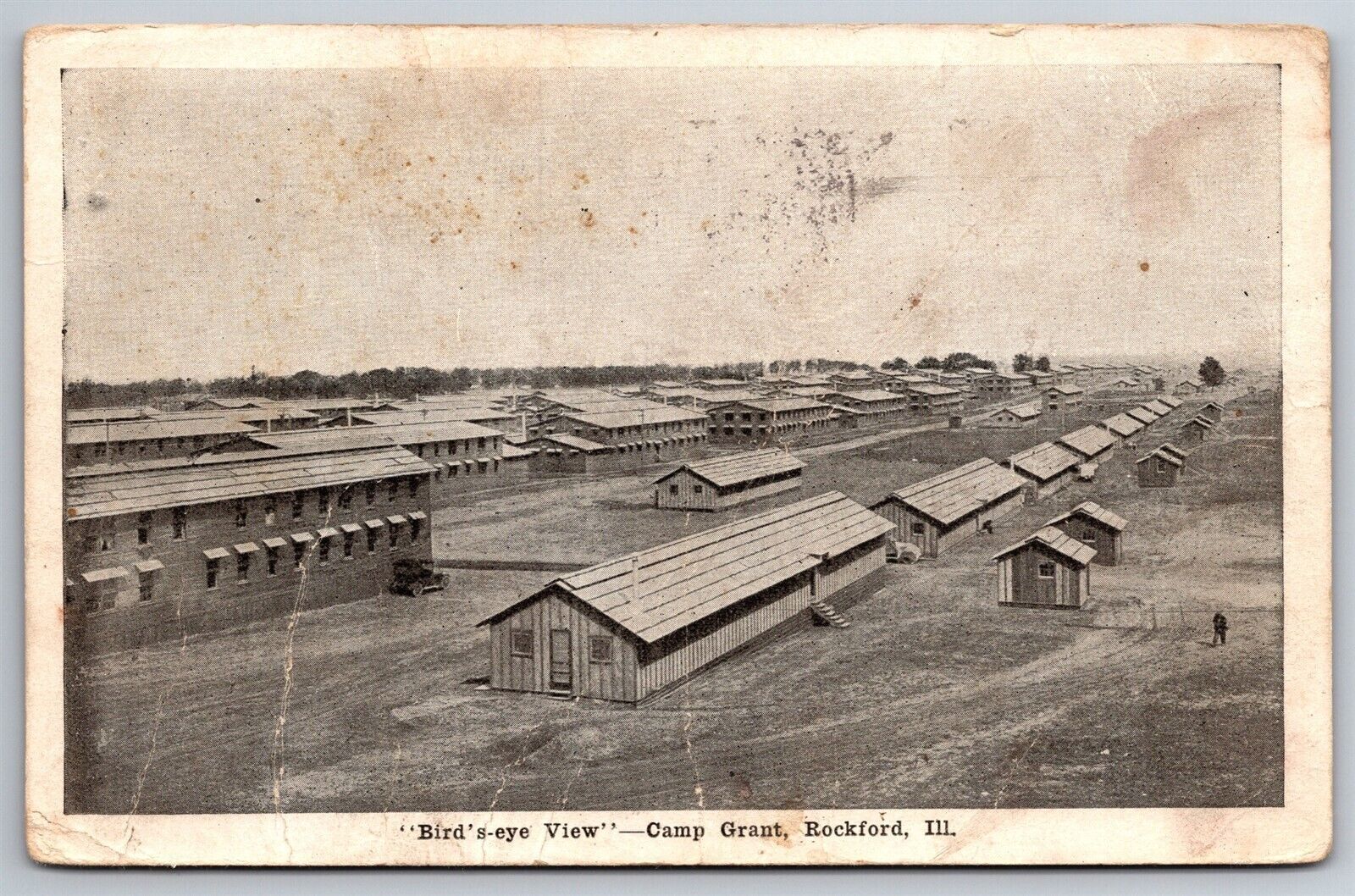 Camp Grant Birdseye View Barracks Compound Rockford IL WWI C1918 ...