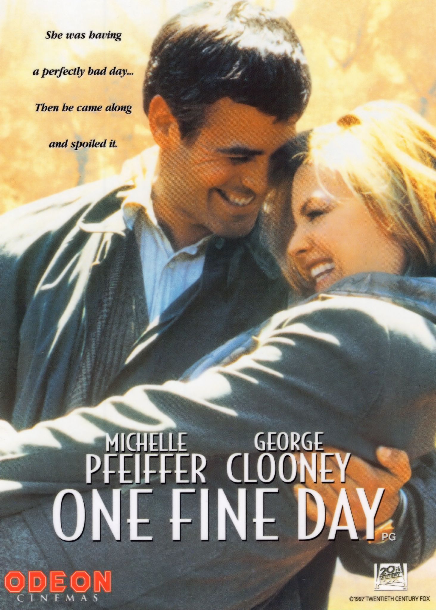 One Fine Day George Clooney & Michelle Pfeiffer Movie Poster Postcard ...