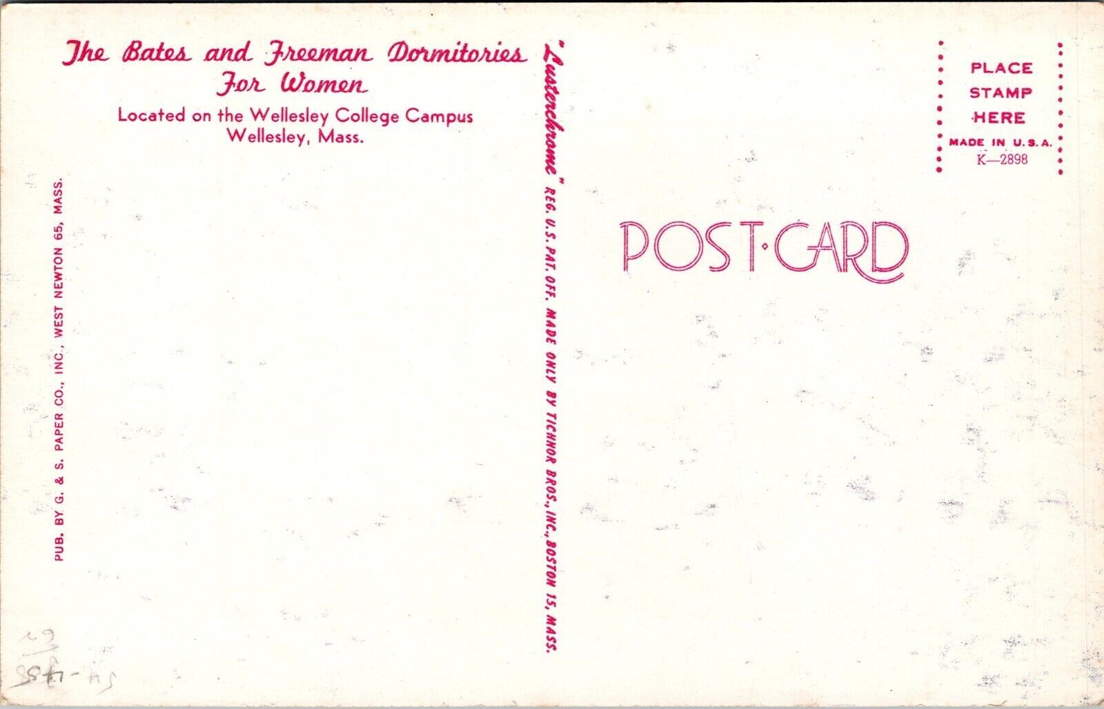 Vtg MA Wellesley College Women Bates & Freeman Hall Dormitories 1950s ...