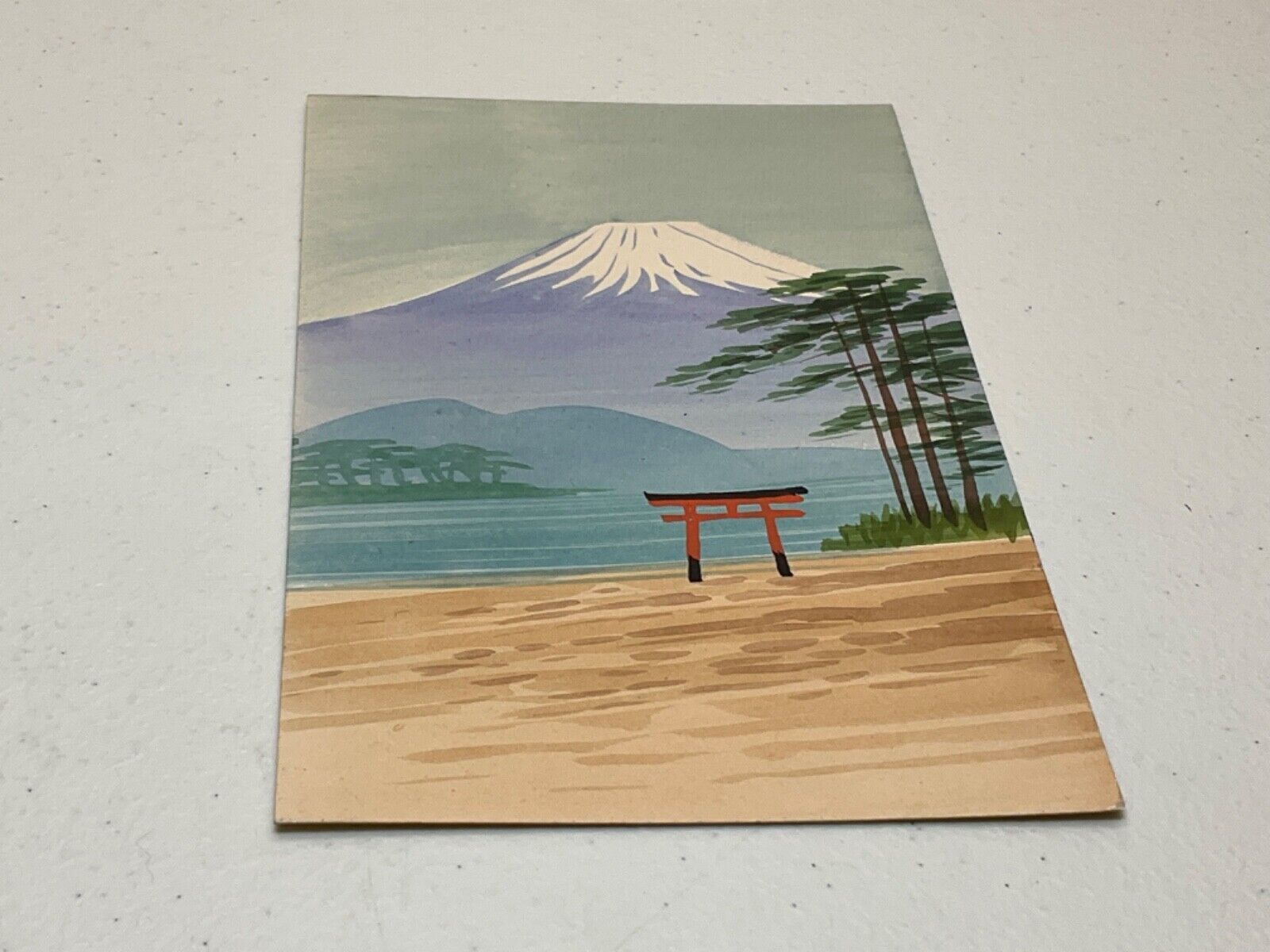 Vintage Japan Artist J.W. Garden Sample Postcard Lithograph Mt. Fuji ...