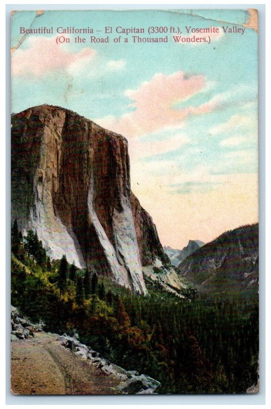 1908 Beautiful California El Capitan Yosemite Valley Thousand Wonders ...