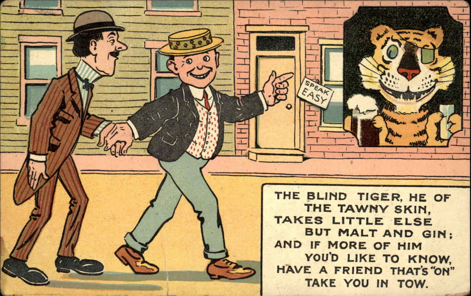 Antique ANTI PROHIBITION DRINKING Blind Tiger SPEAK EASY COMIC ...