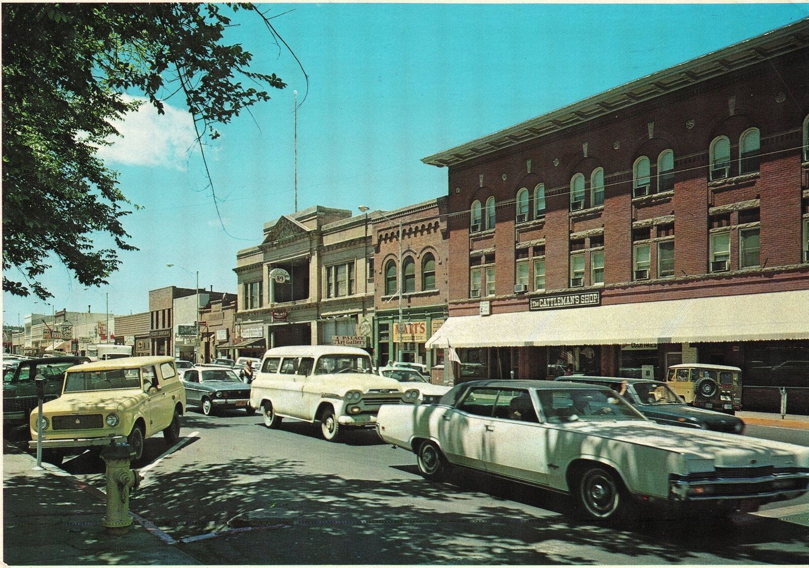 Continental Size Postcard 1970s Traffic JAM on Whiskey ROW Prescott ...