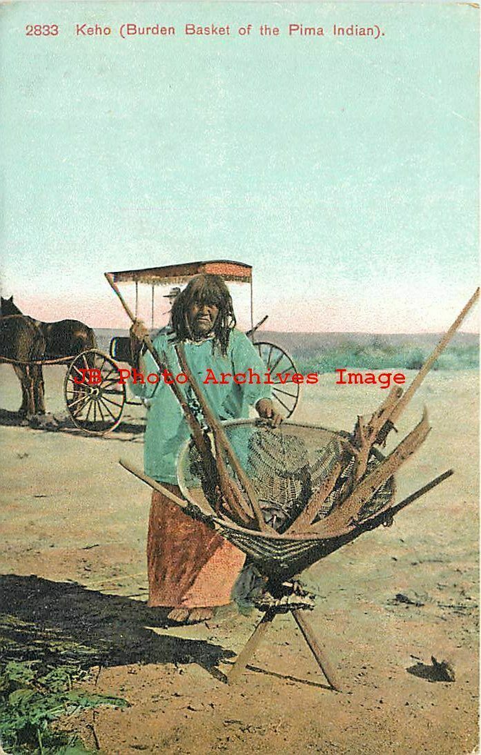 Native American Pima Indian, Keho with Burden Basket, Adolph Selige No ...