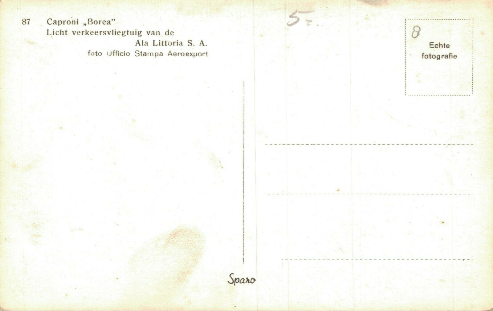 Aviation Caproni Ca.308 Borea I-Mera Ala Littoria Aircraft Vintage RPPC ...