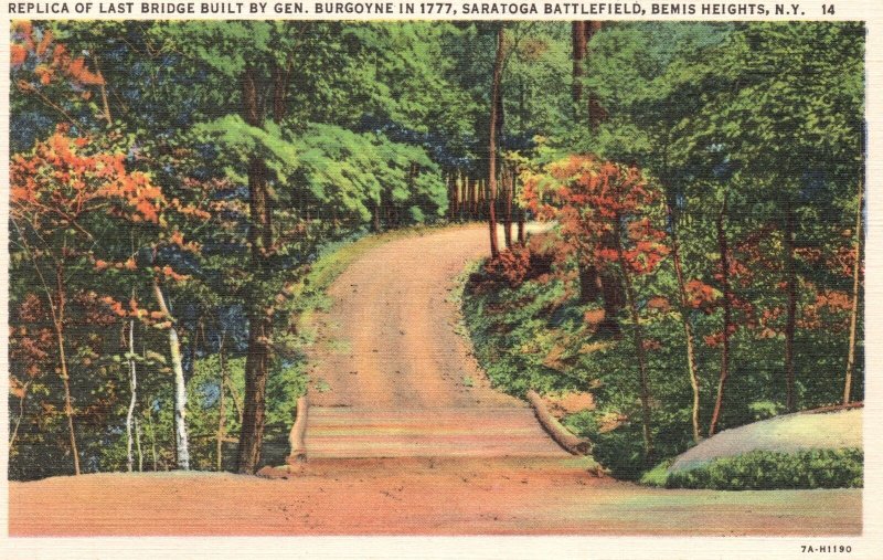Vintage Postcard Replica Last Bridge Saratoga Battlefield Bemis Heights ...