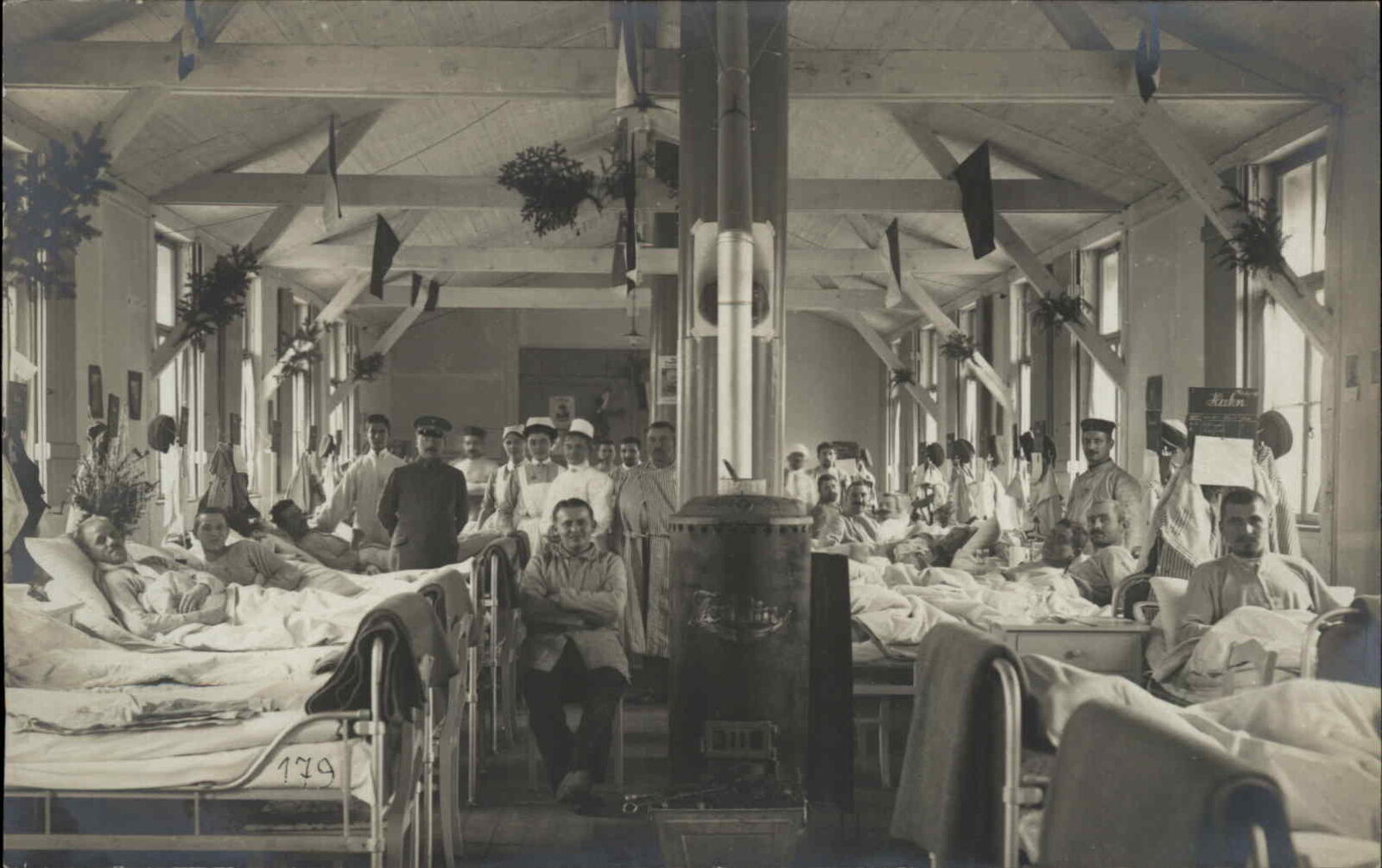 WWI German Wounded Soldiers Staff Hospital Walter Voigt Real Photo ...
