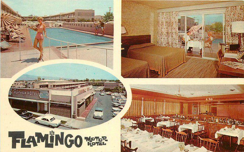 Autos Pool Flamingo Motor Hotel Tucson Arizona 1960s Postcard interior ...