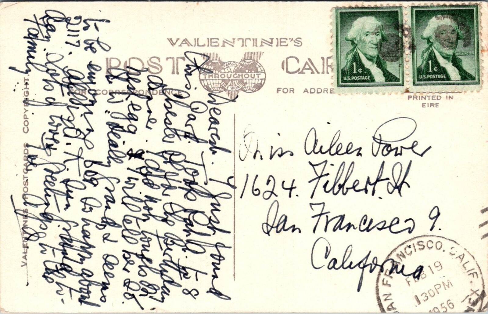 Vintage Postcard Upper O'Connell Street Dublin Ireland Valentine & Sons ...