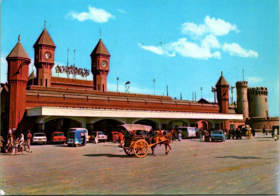 Vintage Continental Size Postcard Railway Station at Lahore Pakistan ...