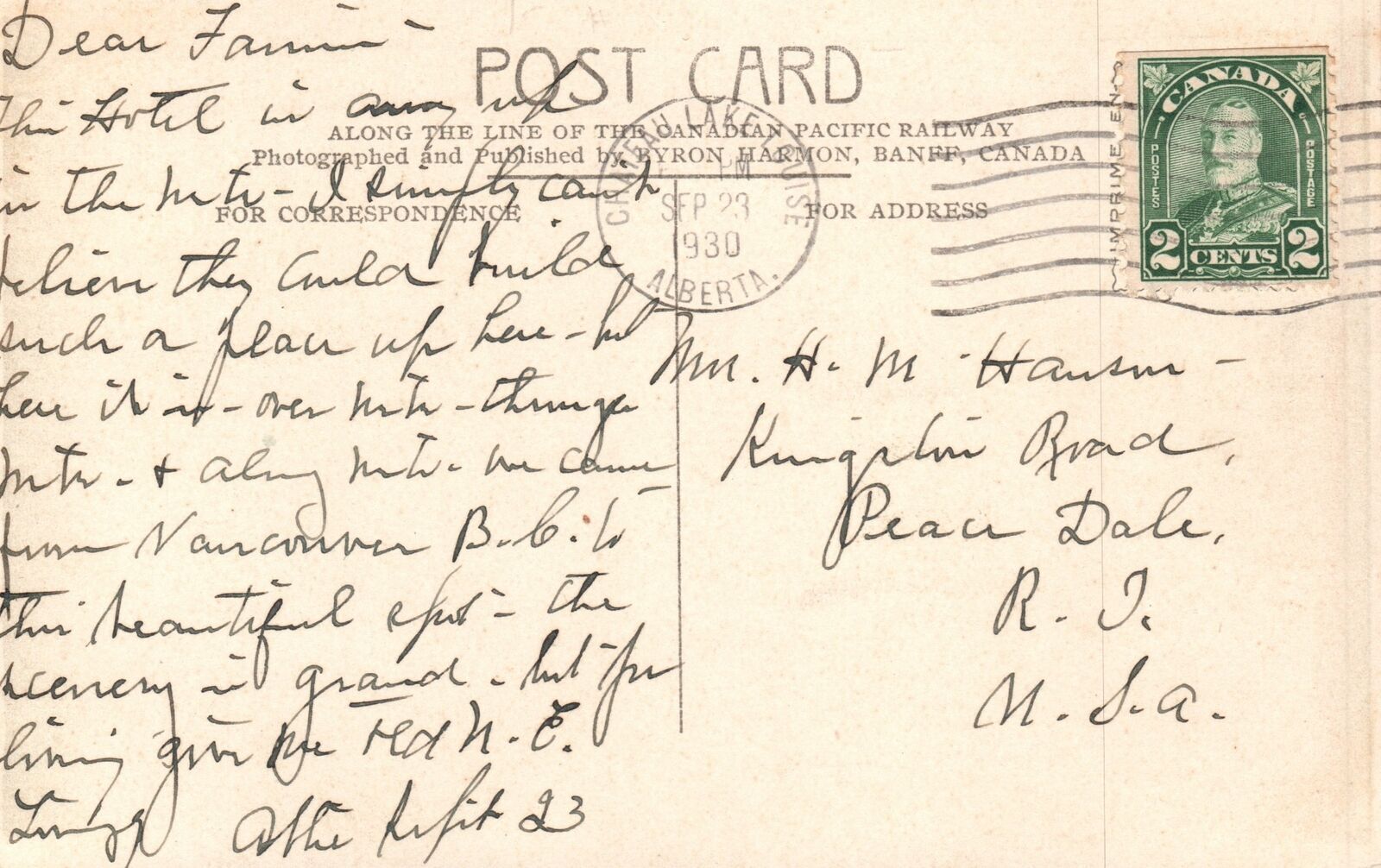 Vintage Postcard 1930's Fairmont Chateau Lake Louise Canada | Canada ...