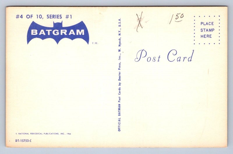 J99/ Batman Interesting 1966 Postcard "Batgram" #4of10 POW! Punch Comic ...