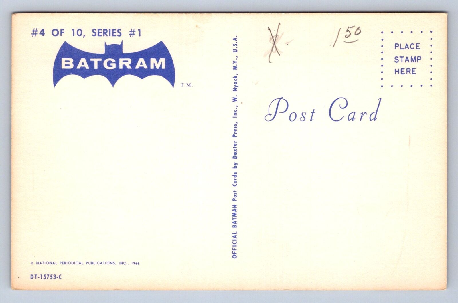 J99/ Batman Interesting 1966 Postcard "Batgram" #4of10 POW! Punch Comic ...