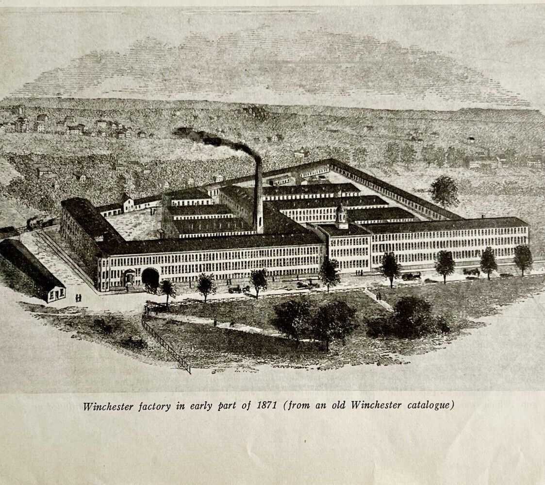 1931 Winchester Factory In 1871 Antique Art Print Industrial Ephemera ...