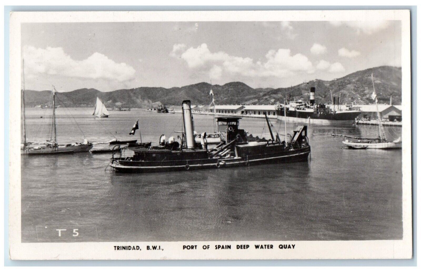 Trinidad BWI Port Of Spain Deep Water Quay Unposted Vintage RPPC Photo ...