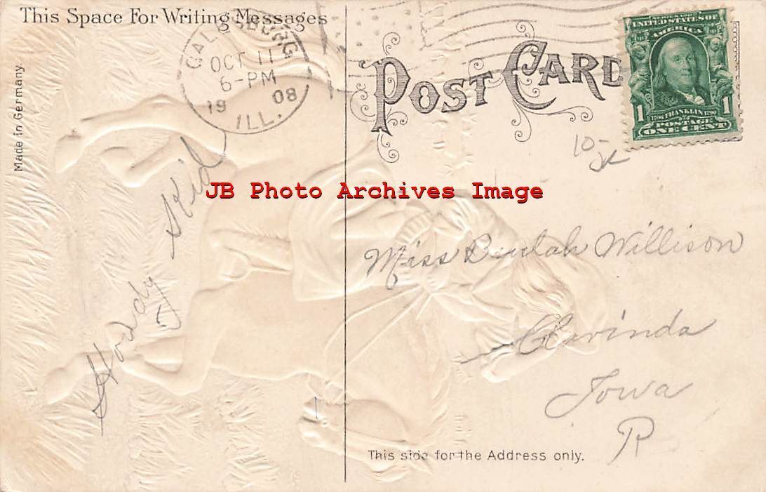 Western, Cowgirl on a Horse on the Lookout, 1908 PM | Other / Unsorted ...