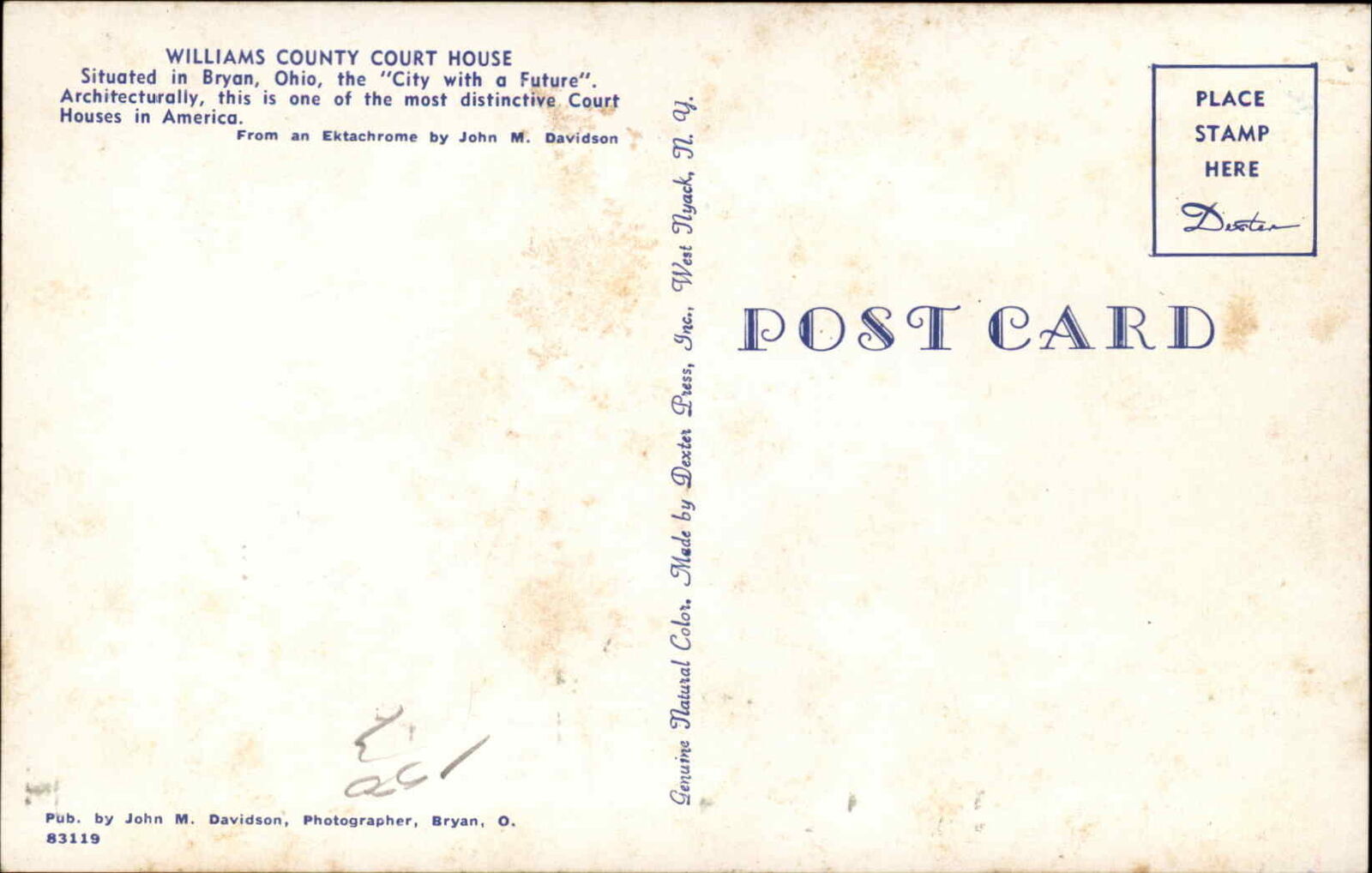 Bryan Ohio OH Court House Cars c1950s-60s Postcard | United States ...