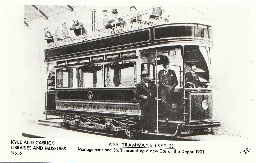 Transport Postcard - Ayr Tramways - Management and Staff - At The Depot ...