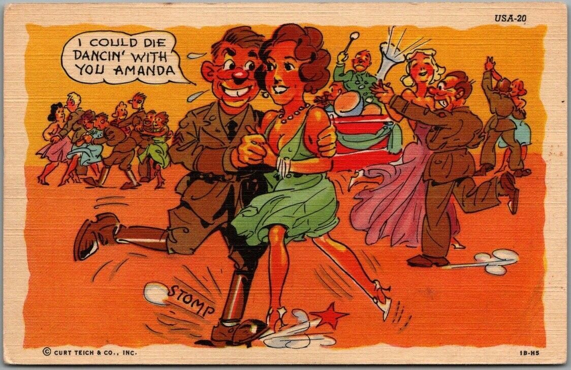 1940s WWII RAY WALTERS Military Linen Postcard Curteich Linen ARMY ...