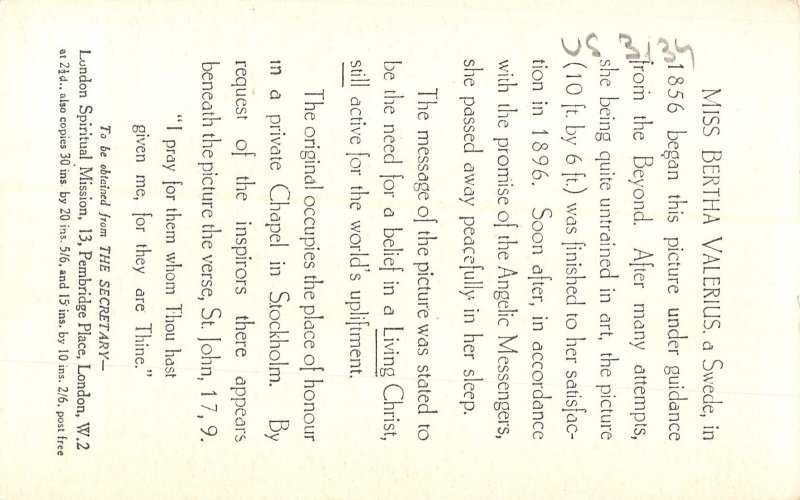 US3134 Miss Bertha Valerius a Swede Jesus Chapel religion London spiritual miss | Canada ...