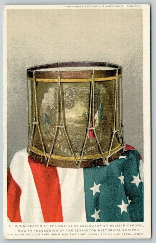 Lexington MA~Wm Dimond Revolutionary War Battle Drum~Detroit Pub~c1910 ...