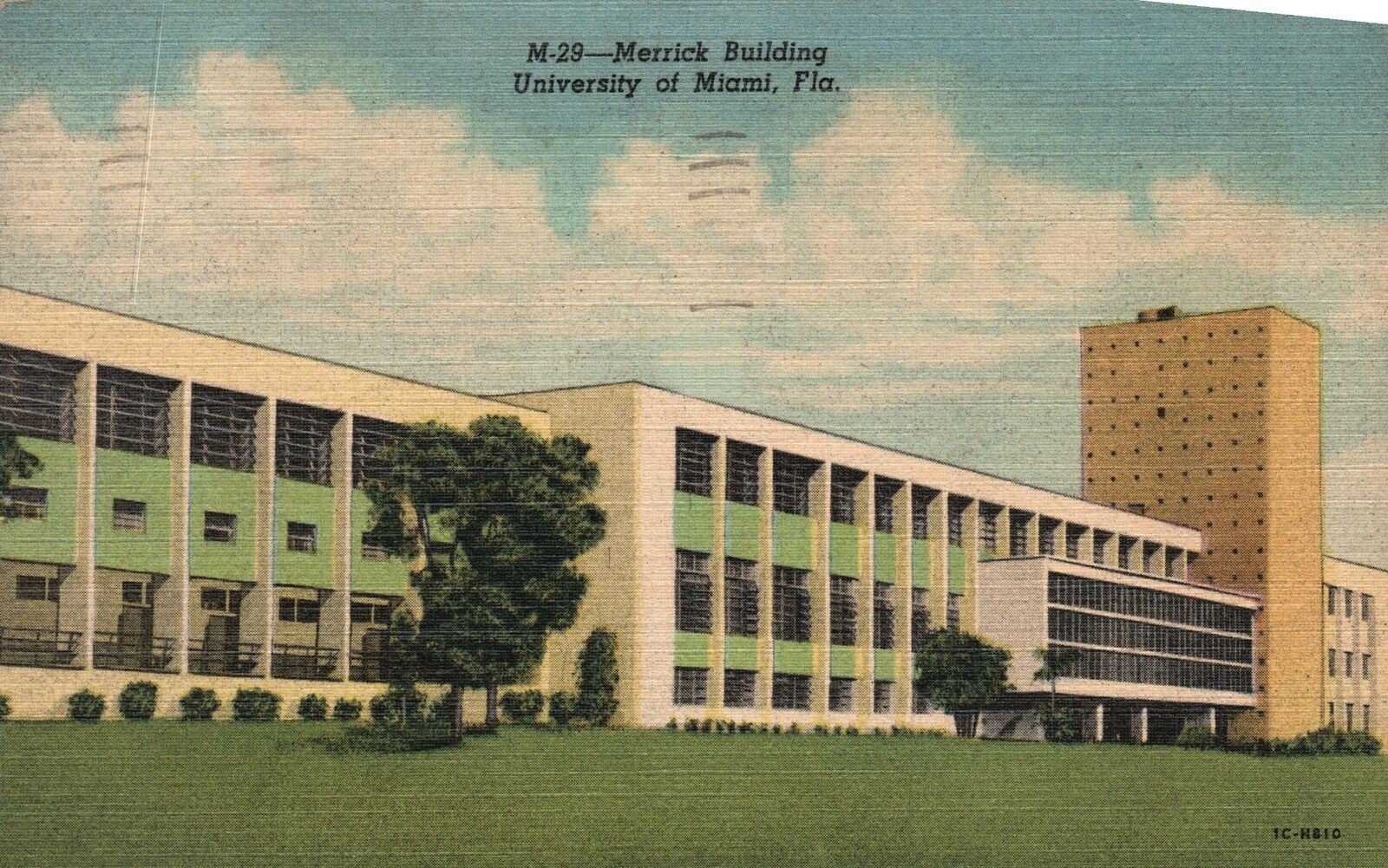 Vintage Postcard 1953 Merrick Building University Of Miami Florida Gulf ...
